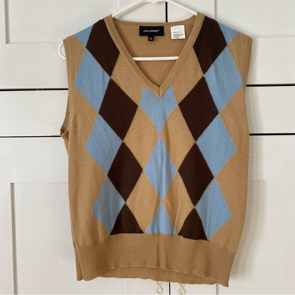 Mari Philippe | Sweaters | Vintage Mari Philippe Argyle Sweater Vest ...